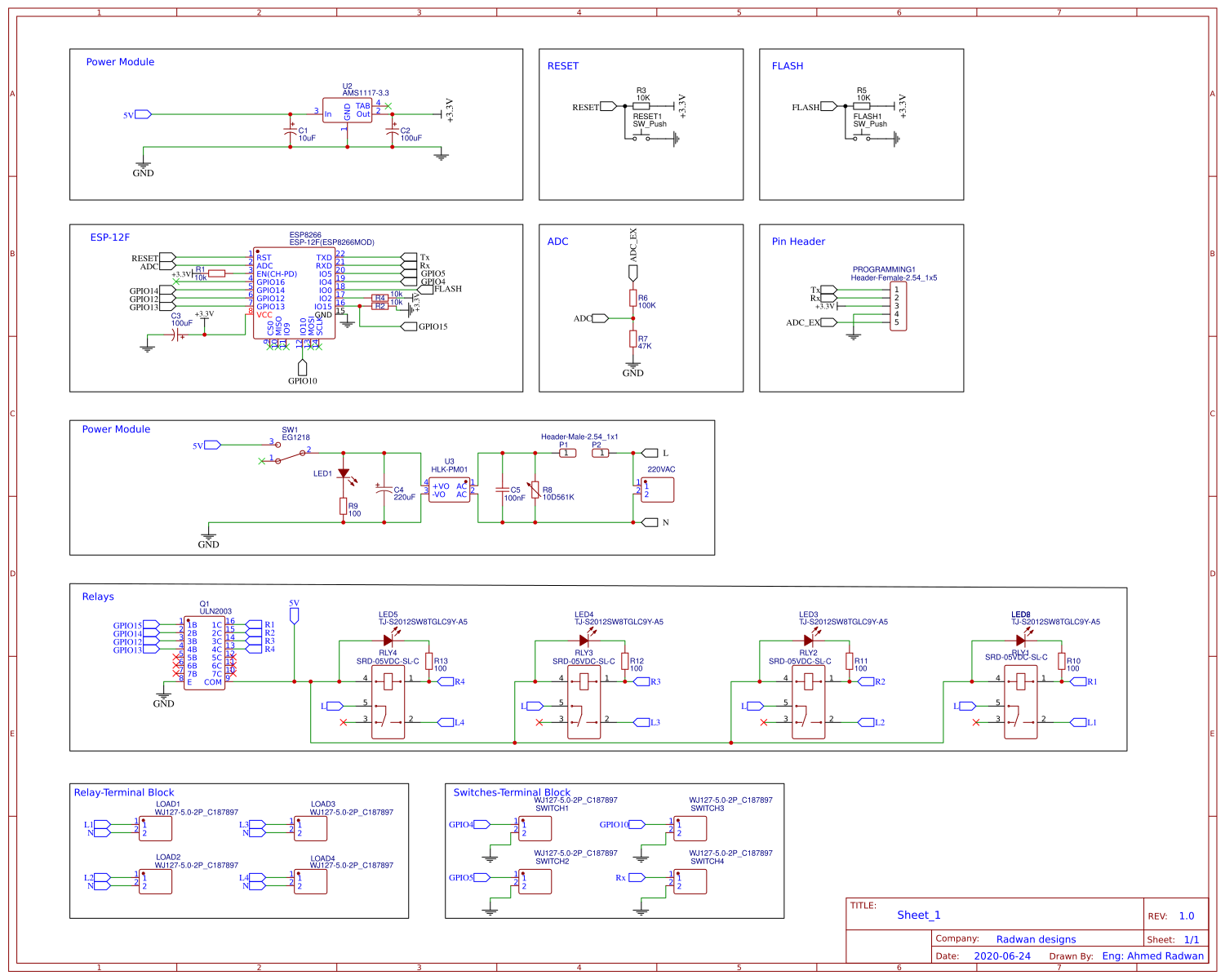 home automation based on ESP chip - OSHWLab