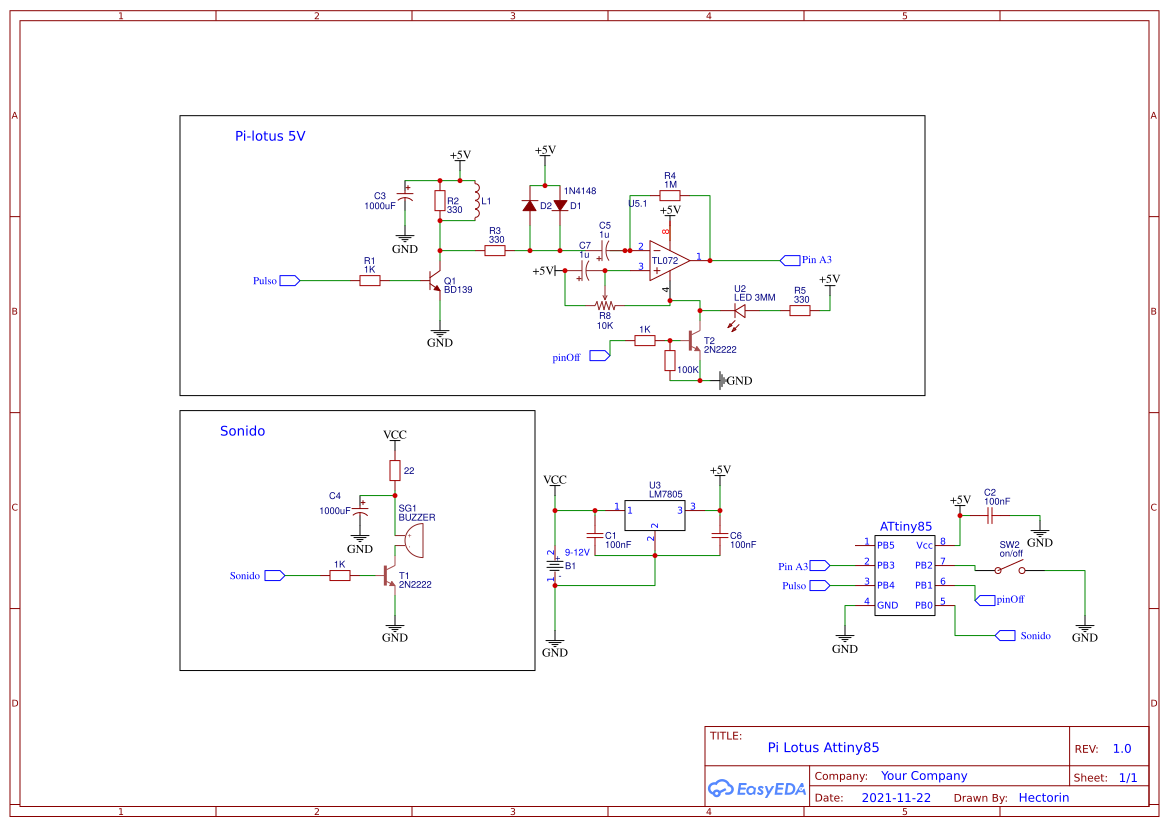 Pi_Lotus 5v Attiny85 y arduino - EasyEDA open source hardware lab