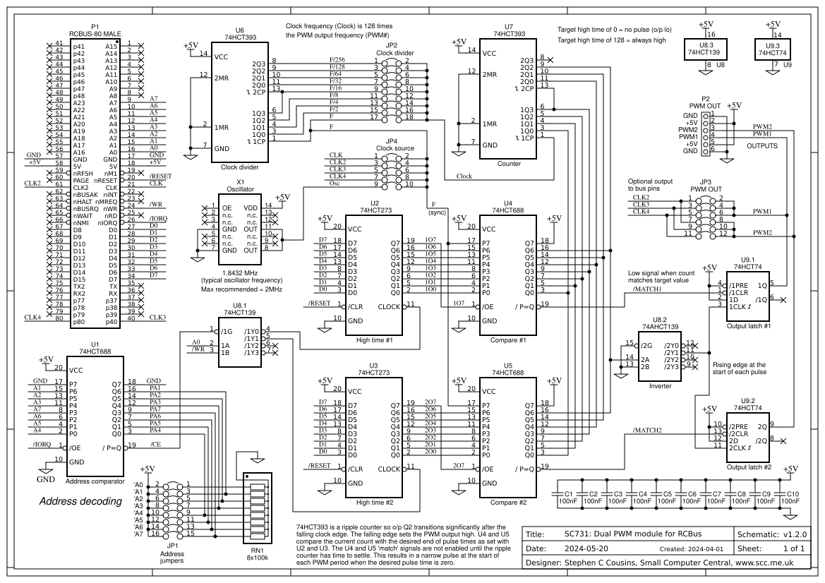 SC731 v1.2 PWM module for RCBus - OSHWLab