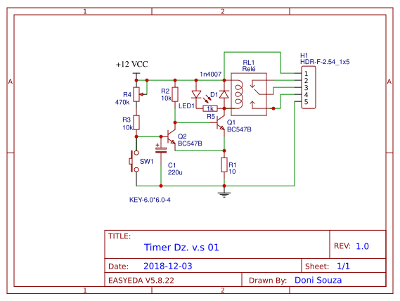 Temporizador para faca da maquina - EasyEDA open source hardware lab