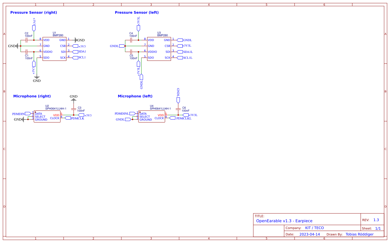 OpenEarable v1.1 Earpiece - EasyEDA open source hardware lab