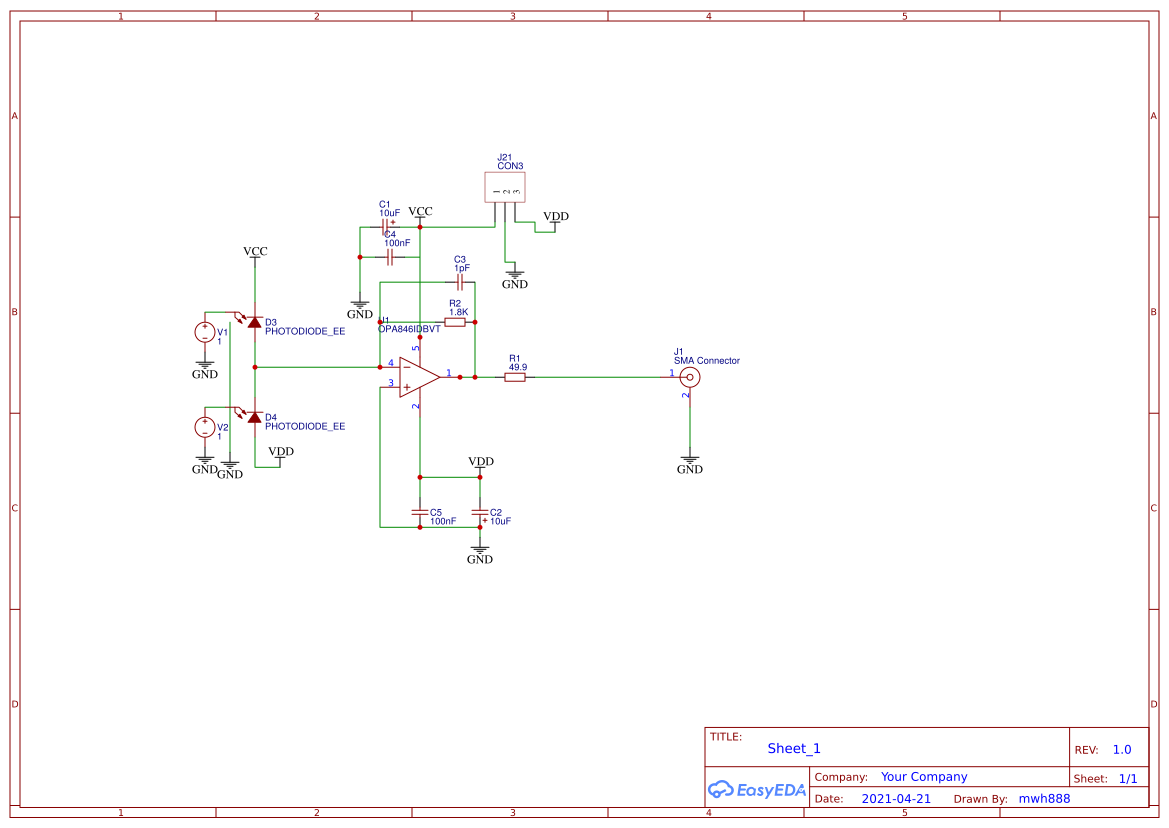 Custom TIA 200 MHz_BPD - OSHWLab