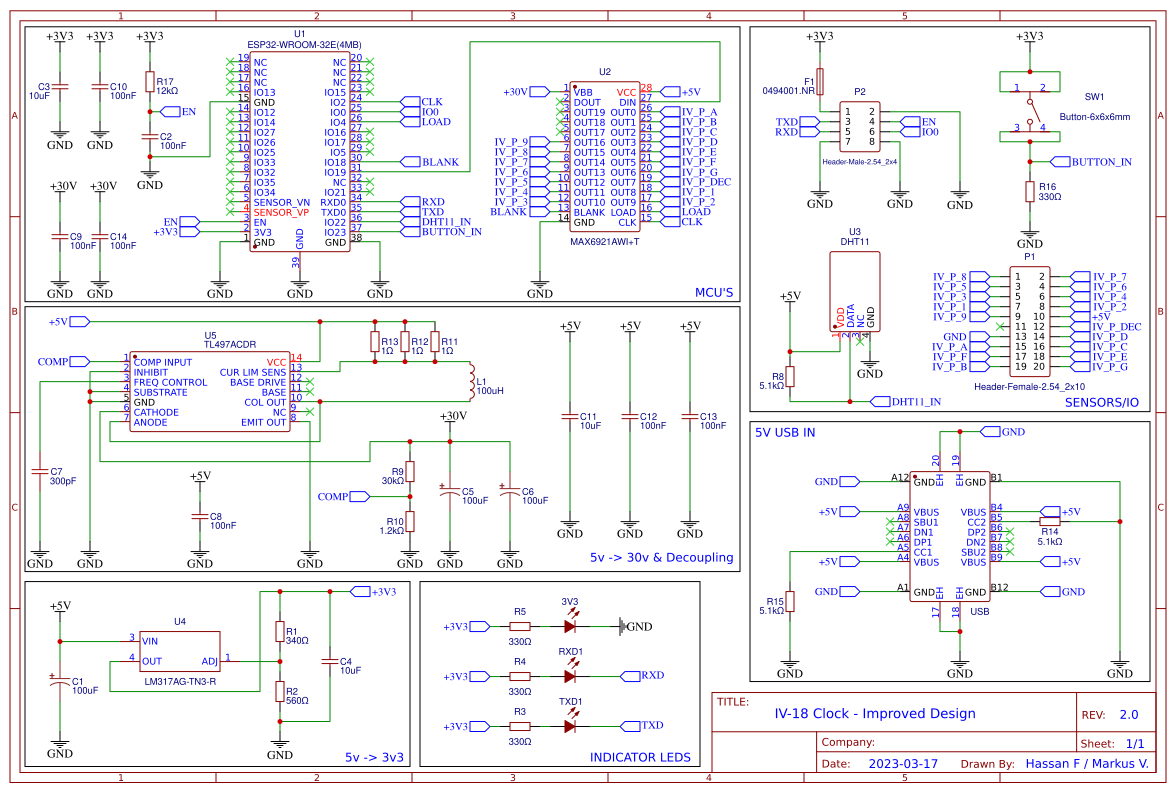 IV18-Clock - Improved - EasyEDA open source hardware lab