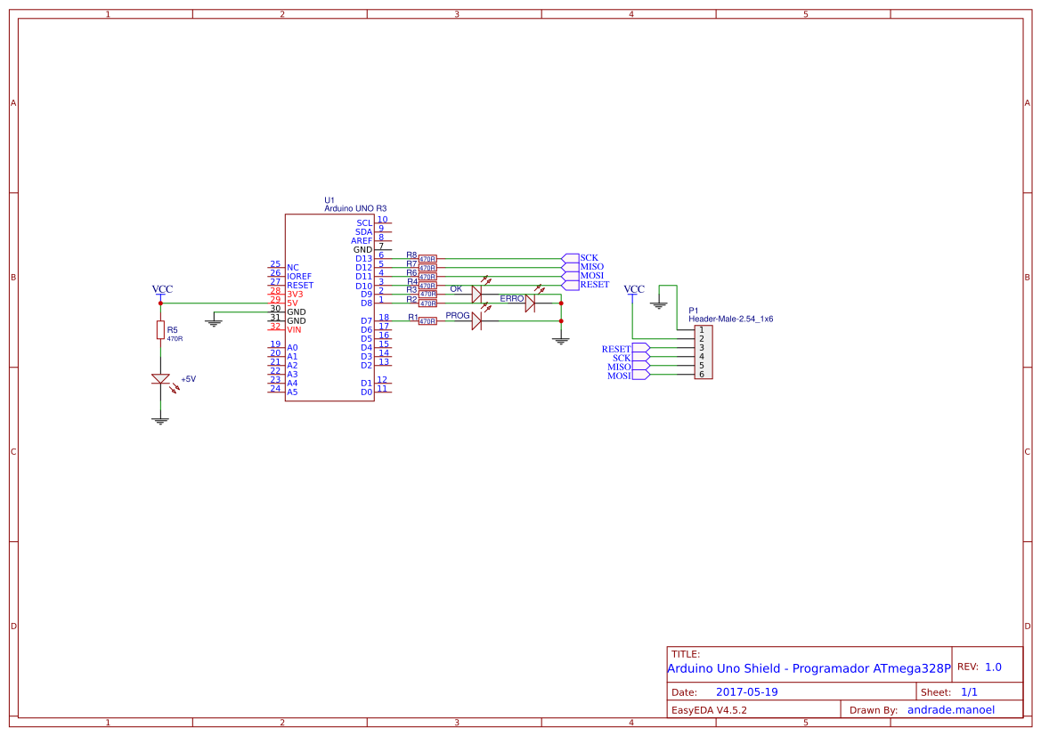 Gravador ATmega328P - EasyEDA open source hardware lab