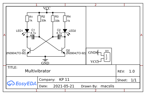 Multivibrator - EasyEDA open source hardware lab
