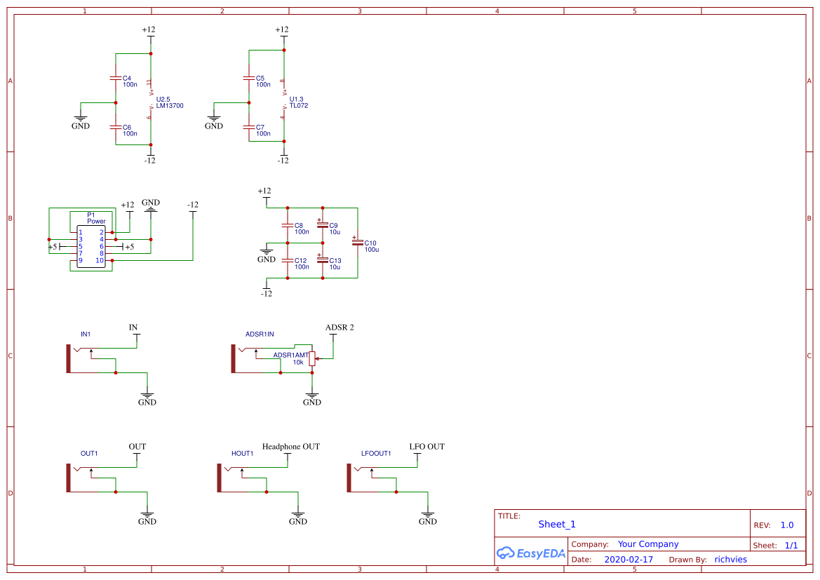 (B) VCA/ LFO/ Headphones - EasyEDA open source hardware lab