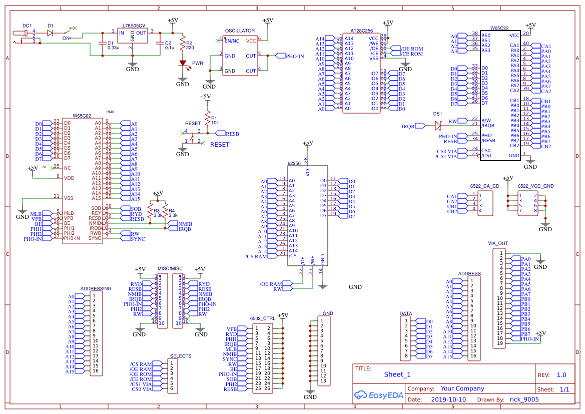 65C02 SBC - EasyEDA open source hardware lab