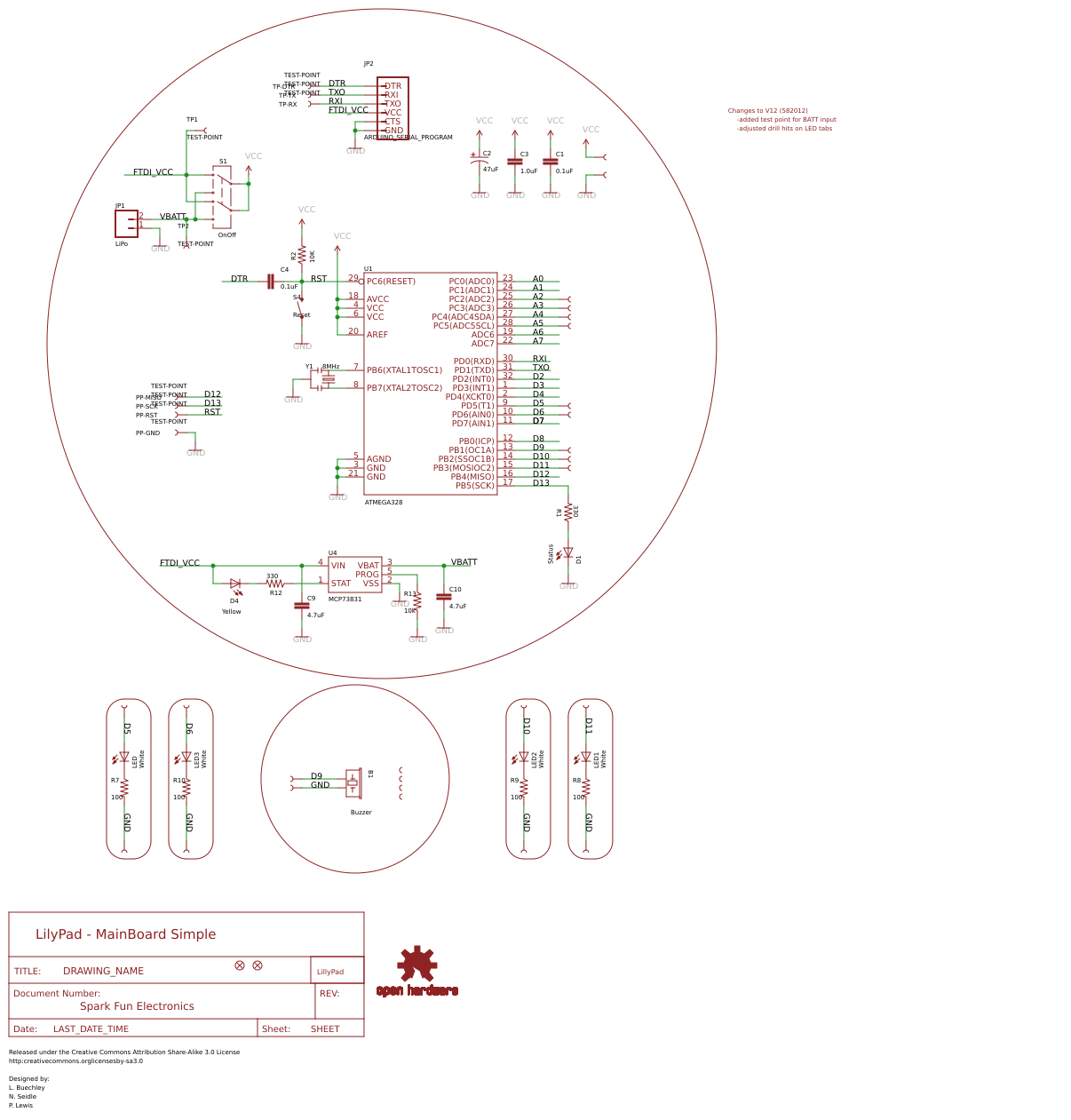 LilyPad Development Simple (Open hardware) - OSHWLab