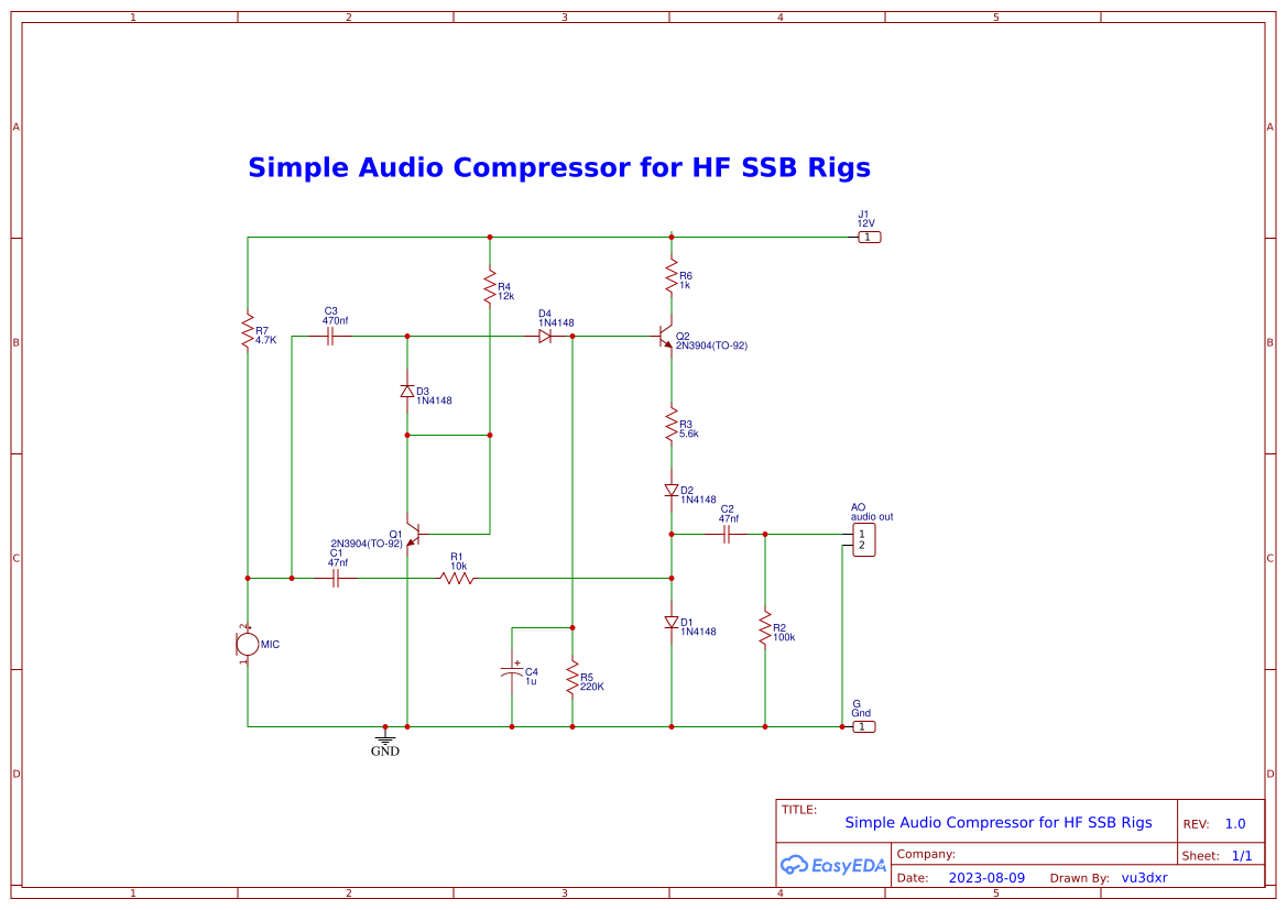 Simple audio compressor for SSB HF Radio rigs - OSHWLab