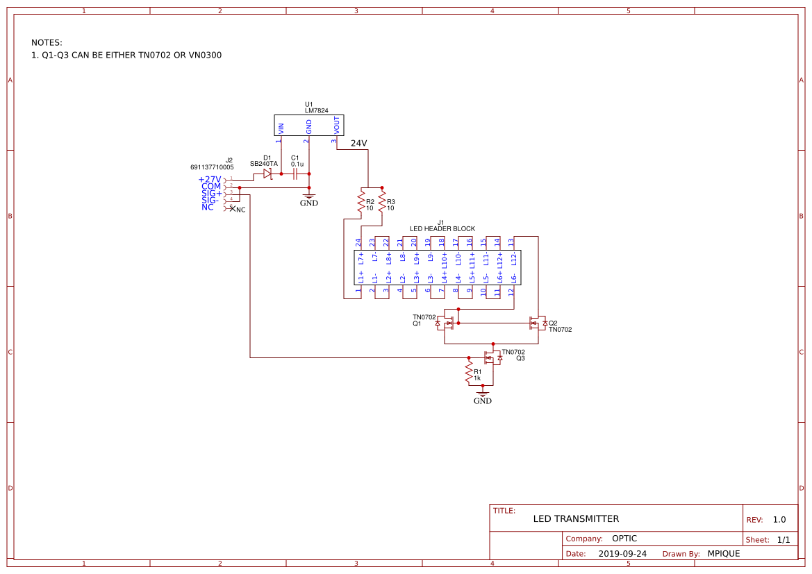 LED Transmitter REV1 - EasyEDA open source hardware lab