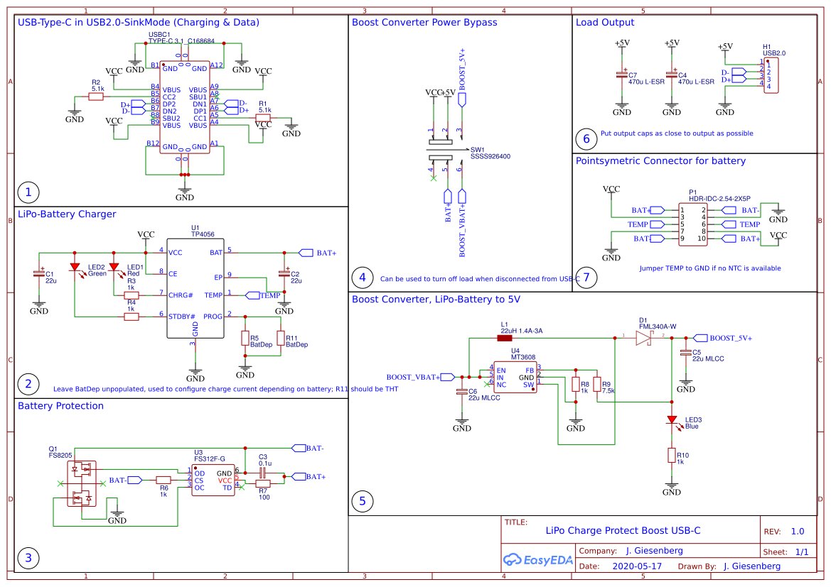LiPoChargeProtectBoost-USB-C - EasyEDA open source hardware lab