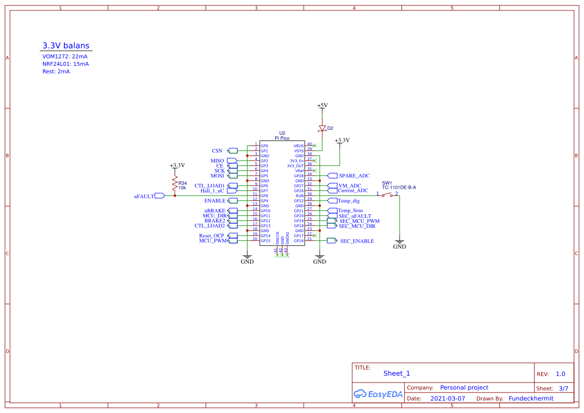 Raspberry Pico BLDC controller - EasyEDA open source hardware lab