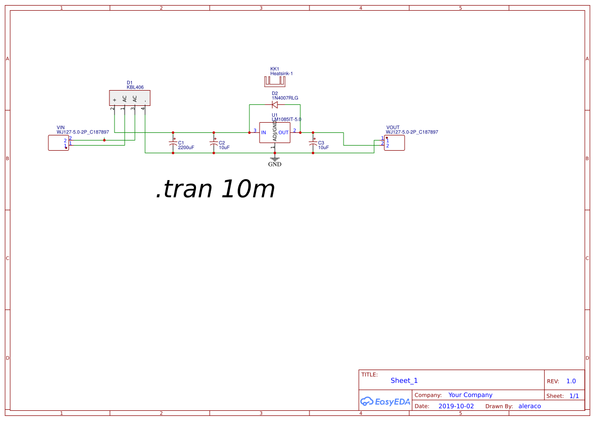 lm1085 5v 3a psu - EasyEDA open source hardware lab
