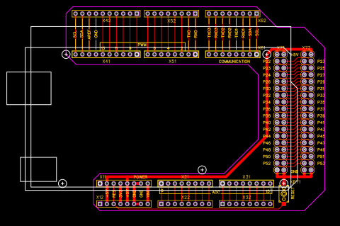 Arduino MEGA 3.5" TFT Shield Adapter V1.0 - EasyEDA open source ...