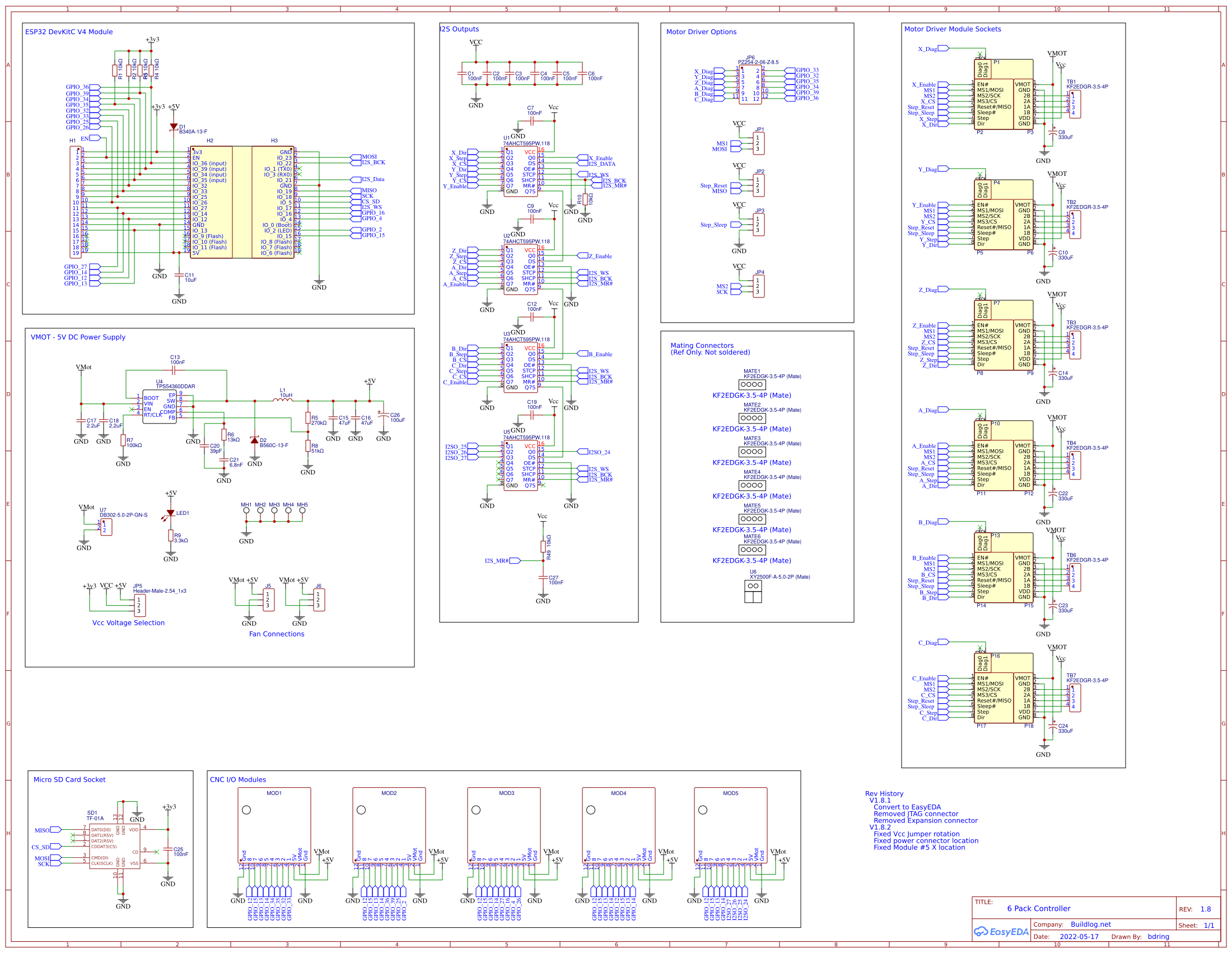 6 Pack Universal CNC Controller - EasyEDA open source hardware lab