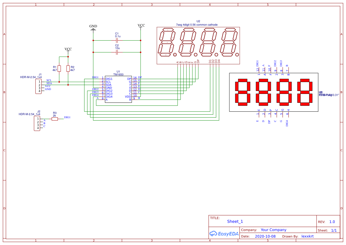 mod-tm1650-only-led - OSHWLab