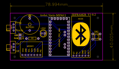 VarioBT : Arduino_Pro_Mini_3.3V + MS5611 - EasyEDA open source hardware lab