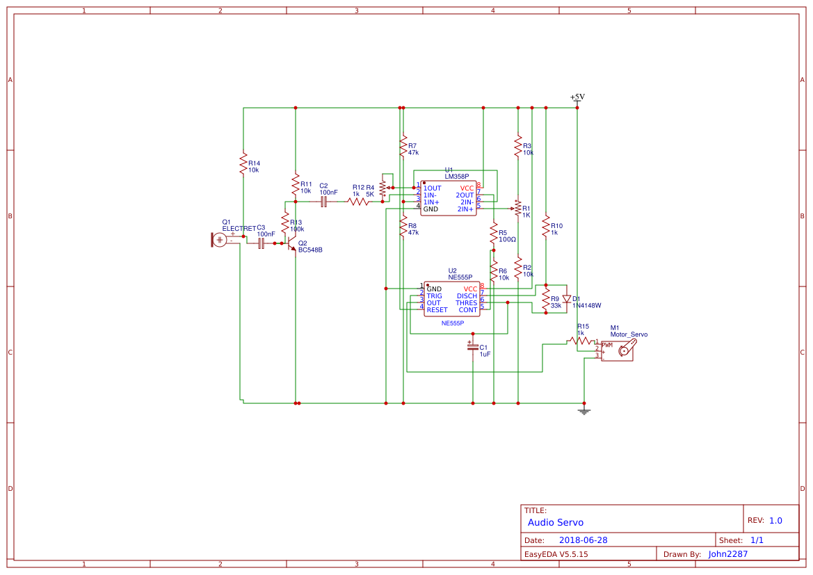 Circuito movimiento de servo boca mecatrónica - EasyEDA open source hardware lab