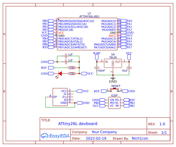 Attiny26_devBoard - OSHWLab