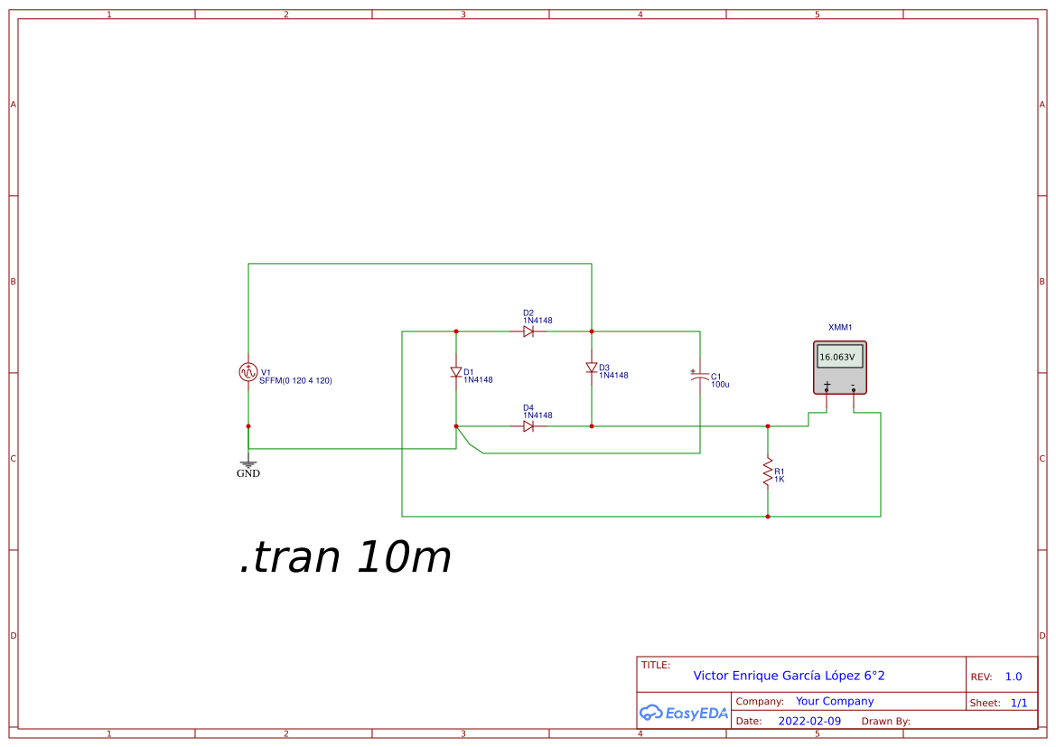 Simulación de puente de diodos - EasyEDA open source hardware lab