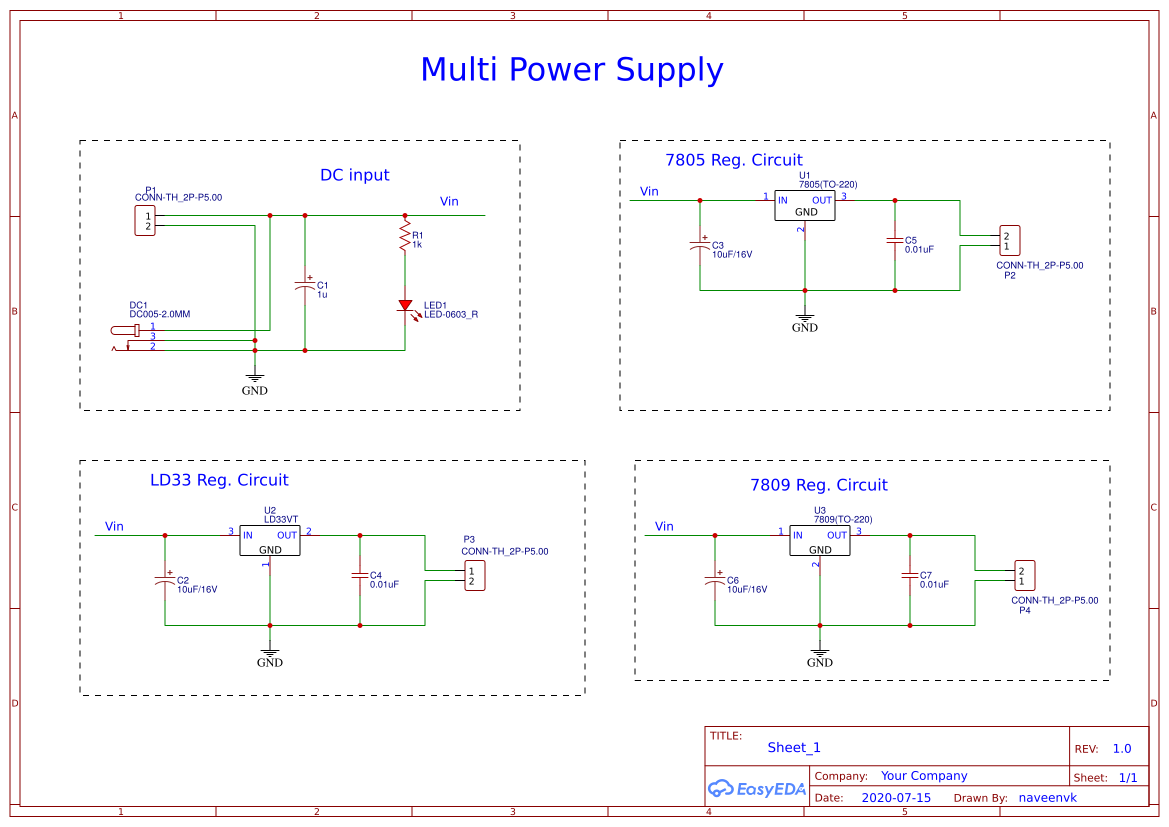 Multi power supply3 - Platform for creating and sharing projects - OSHWLab