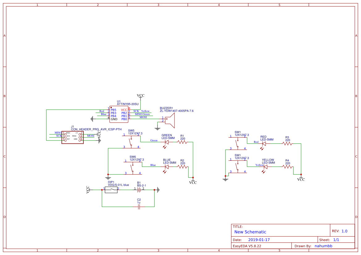 attiny-Simon game - EasyEDA open source hardware lab