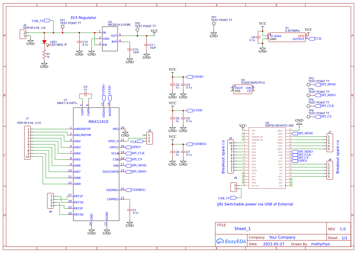 MAX11410 Breakout - EasyEDA open source hardware lab