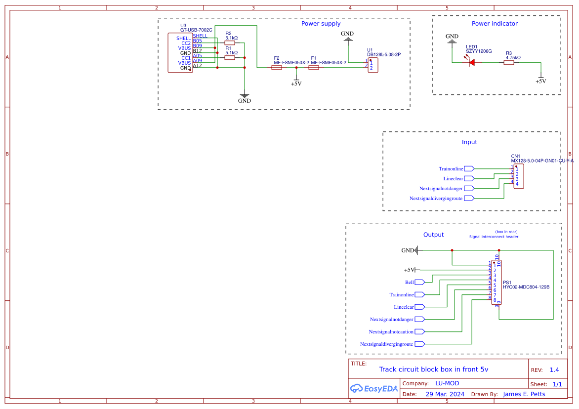 LU-MOD track circuit block box in front 5v - OSHWLab