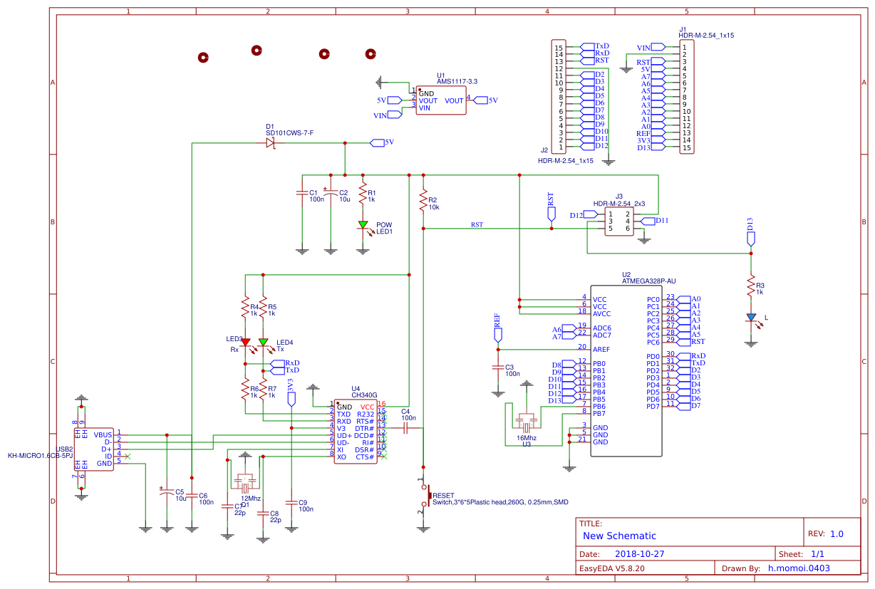 Arduino Nano Ch340g Oshwlab