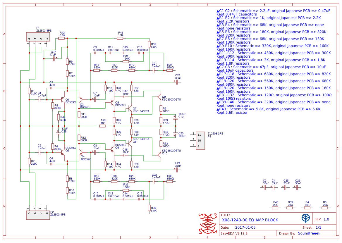 Trio 700C - EQ AMP BLOCK - X08-1240-00 - OSHWLab