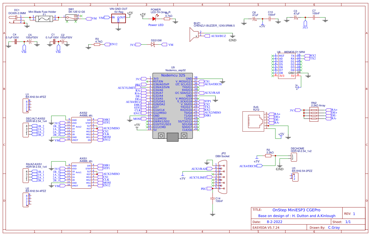 OnStep MiniESP3 CGEPro - OSHWLab