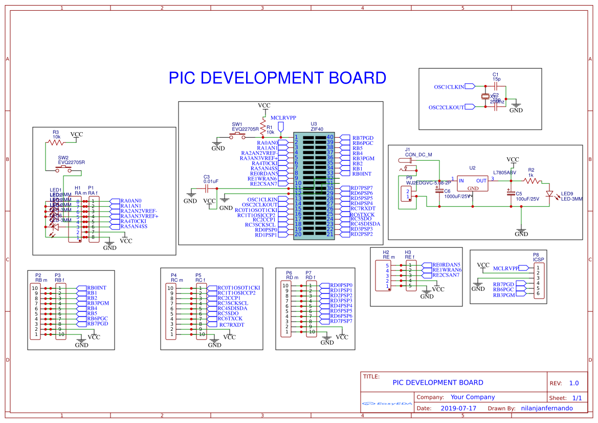 PIC Development Board v1 copy - OSHWLab