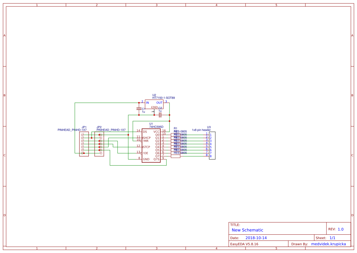 74hc595 4" cascadable LED 7seg driver. - OSHWLab