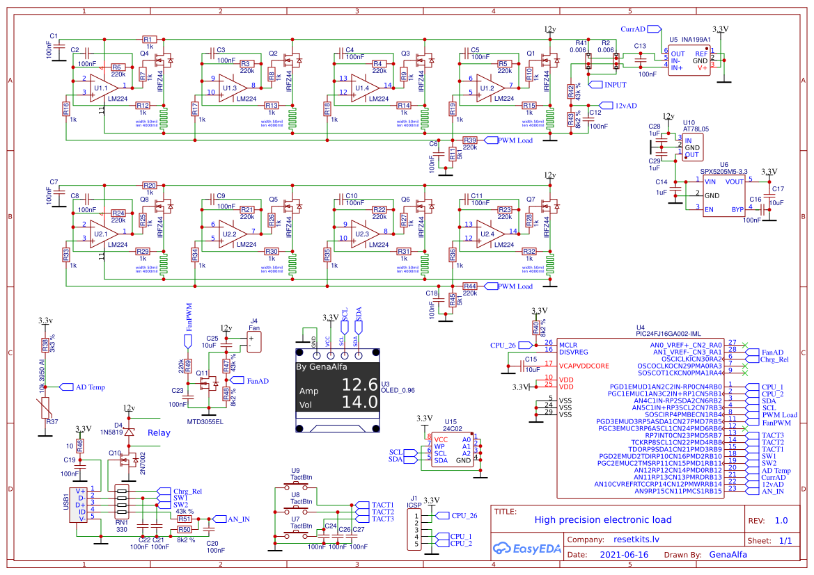 Electronic load 12v 15A - EasyEDA open source hardware lab
