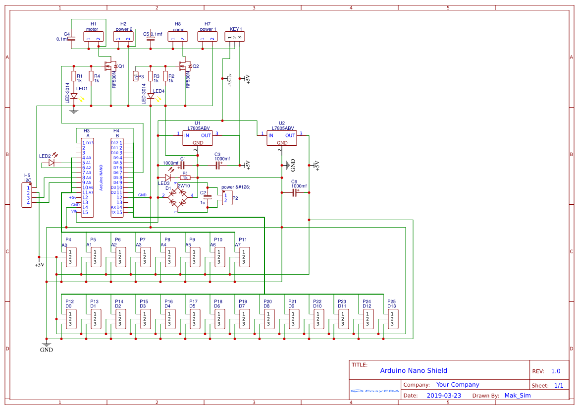 Arduino Nano Shield - EasyEDA open source hardware lab