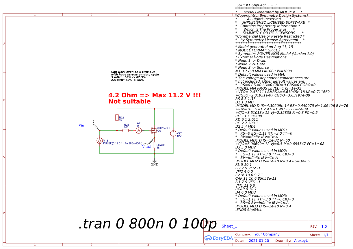 Mosfet key simulation - OSHWLab