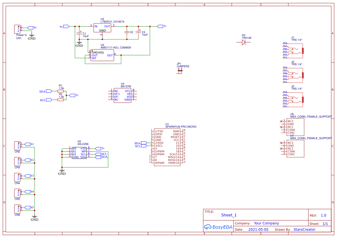 Midi footswitch - Platform for creating and sharing projects - OSHWLab