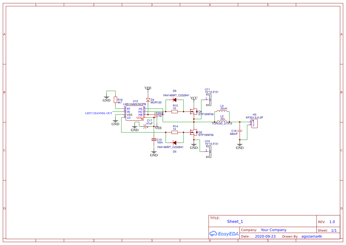 Class D Amp v2 - EasyEDA open source hardware lab