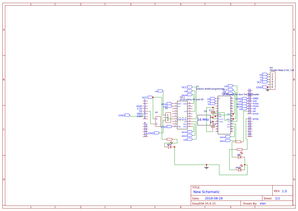 shield for attiny X5, X4 and ATmega328p - EasyEDA open source hardware lab