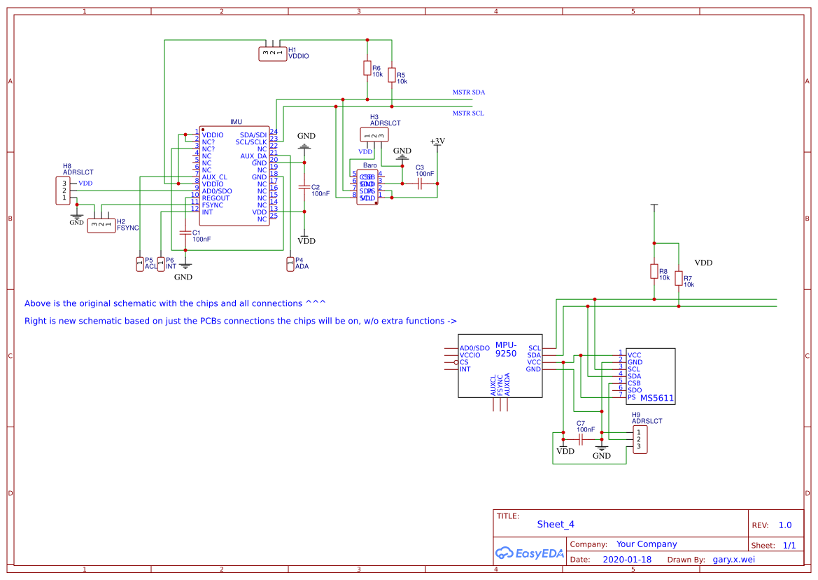 I2C + MPU-9250 + MS561101BA03-50 - EasyEDA open source hardware lab