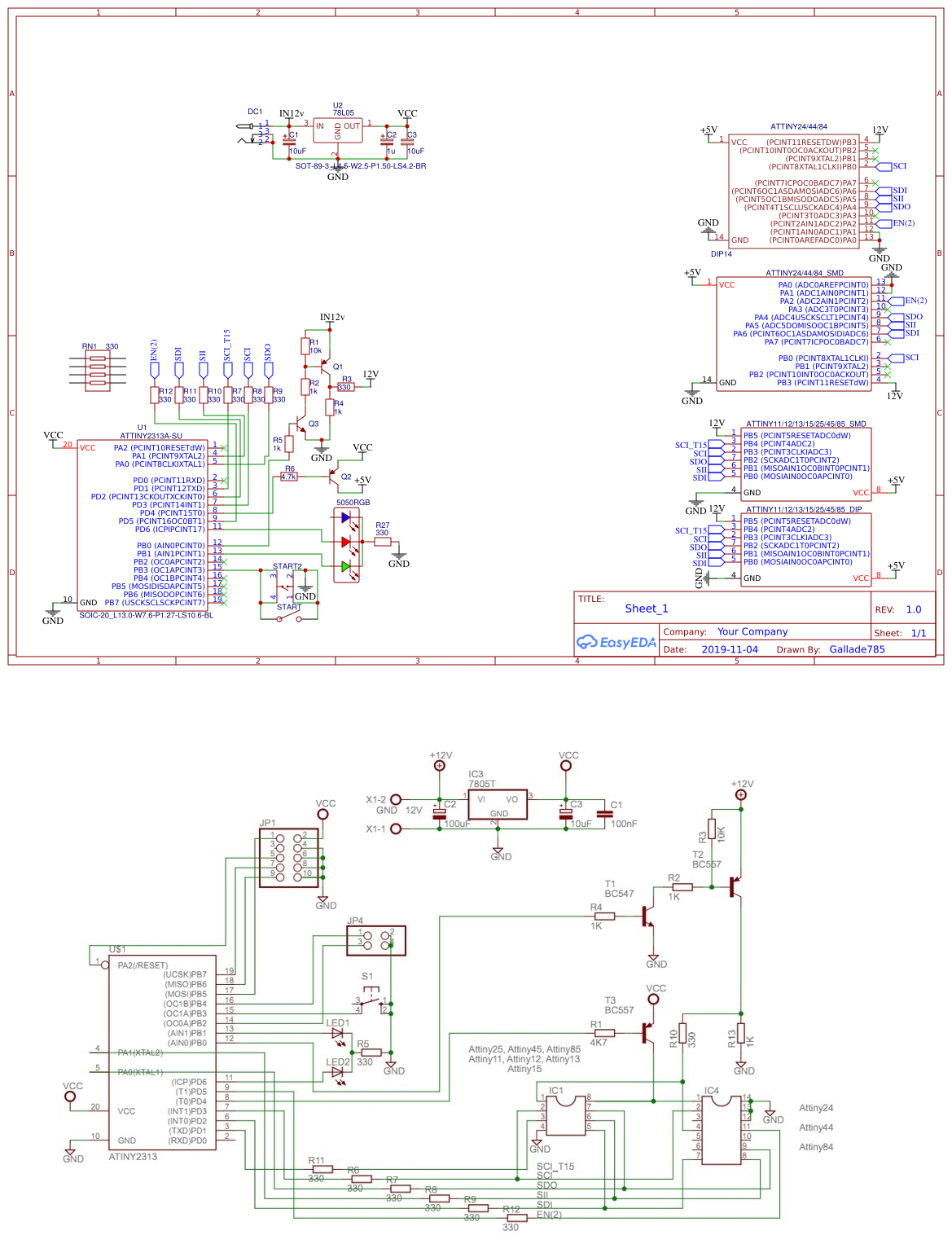 Attiny doctor - EasyEDA open source hardware lab