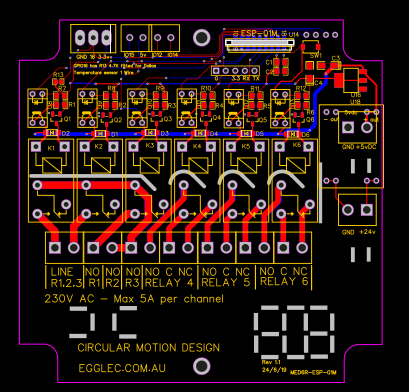 6 x Relay Output Board with ESP8285 module - EasyEDA open source hardware lab