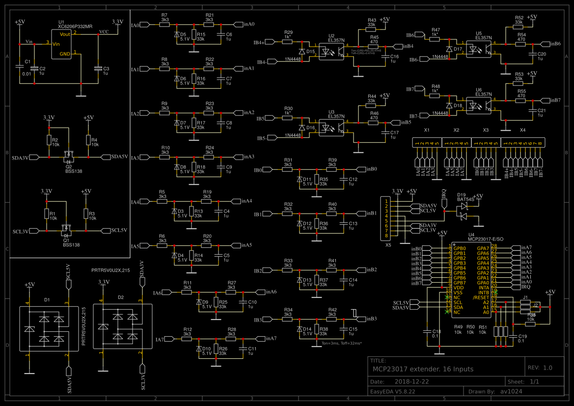 mcp23017 extender - EasyEDA open source hardware lab