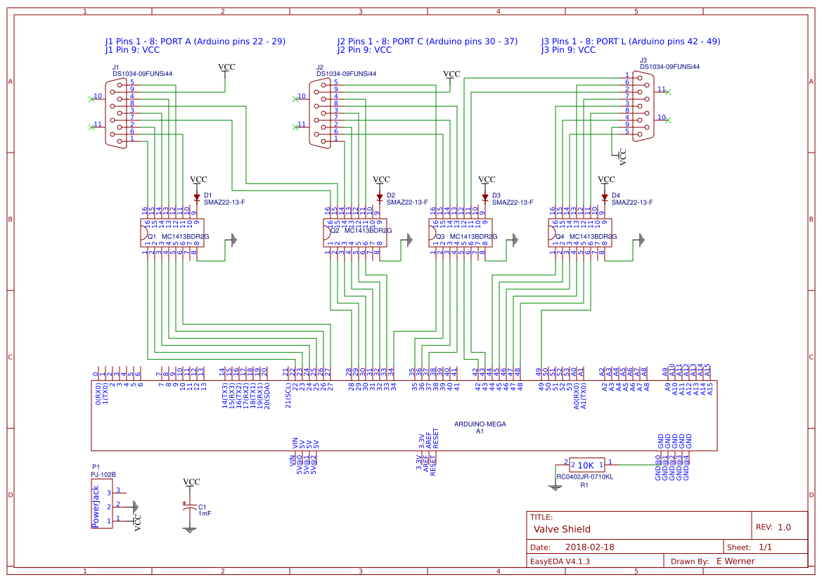 Arduino Mega Solenoid Driver Shield - OSHWLab