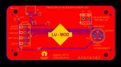 LU-MOD track circuit block box in front 5v - EasyEDA open source hardware lab