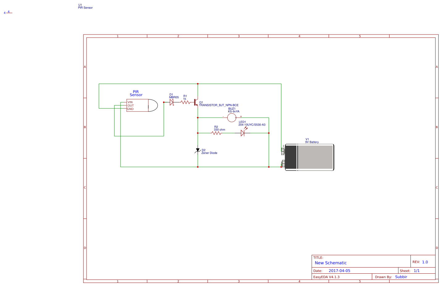 Motion Detector with Light and Alarm - EasyEDA open source hardware lab