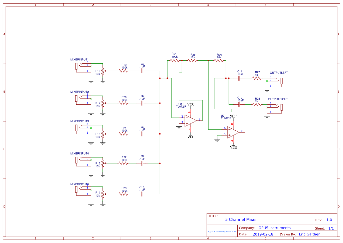 OPUS Instruments Modular Synth Project - EasyEDA open source hardware lab