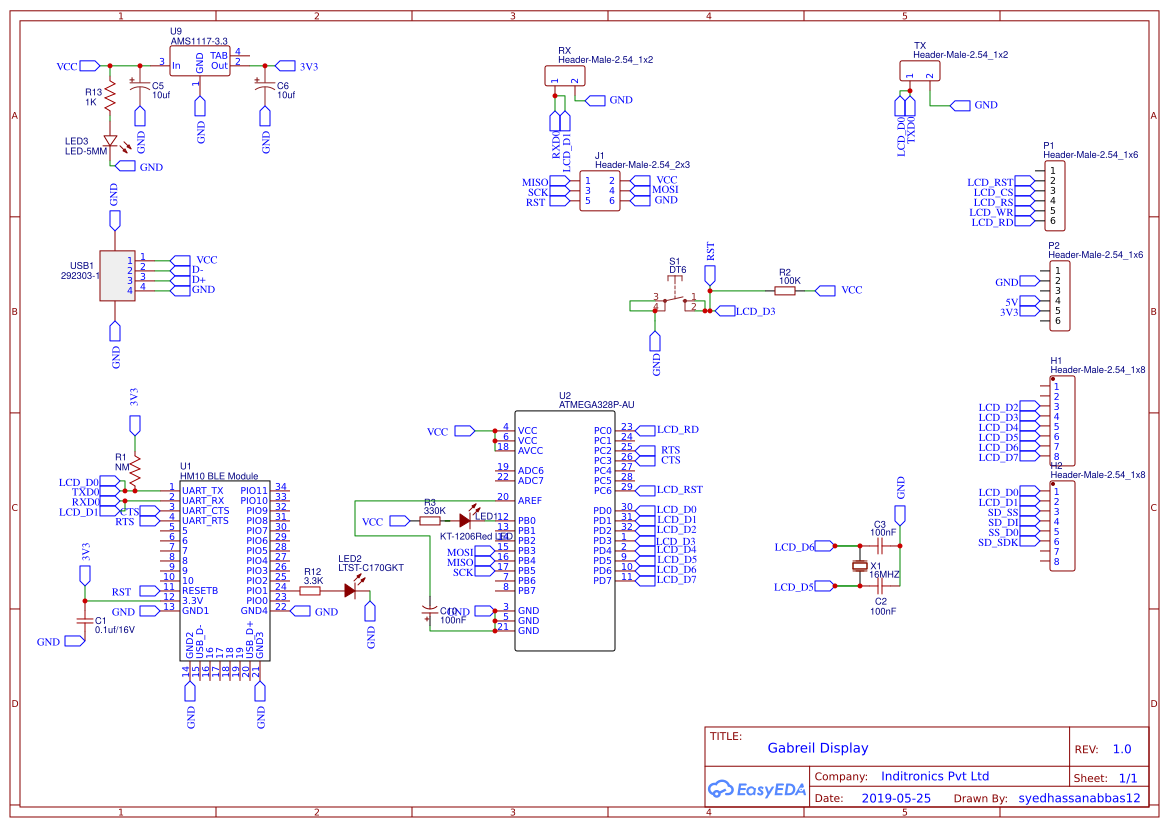 Gabreil_Display - EasyEDA open source hardware lab