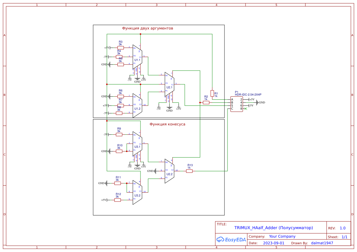 Trimux_Half_adder - EasyEDA open source hardware lab