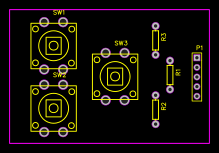 3 Push-buttons board - OSHWLab